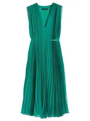 Max Mara Plissé-pleated Chiffon Midi Dress - Green