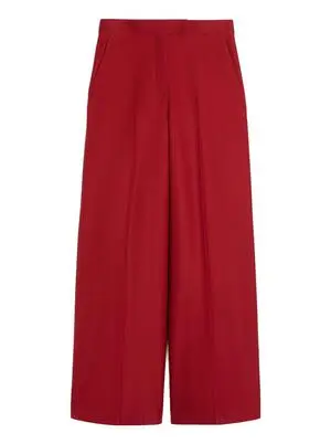 Max Mara Cotton Gabardine Jersey Trousers - Red
