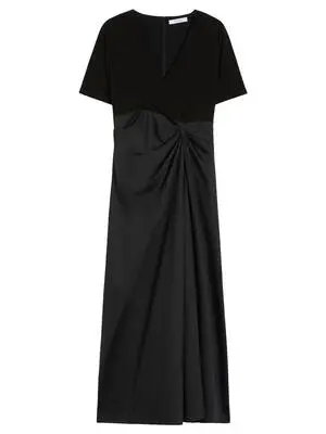 Max Mara Stretch Viscose Jersey Fit And Flare Dress - Black