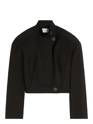 Max Mara Oversized Cotton Bomber Jacket - Black
