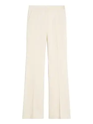 Max Mara Viscose Paper Yarn Flared Trousers - Light Yellow