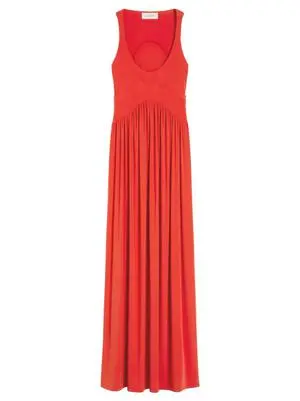 Max Mara Long Crepe Jersey Dress - Coral