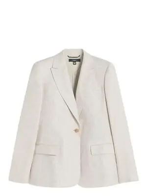 Max Mara Linen Canvas Single-breasted Blazer - Ecru
