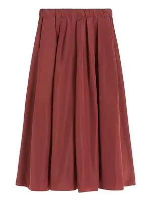 Max Mara Pleated Taffeta Long Skirt - Cherry