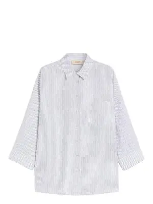 Max Mara Striped Linen Shirt - Navy