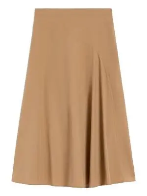Max Mara Cotton-poplin Midi Skirt - Tobacco