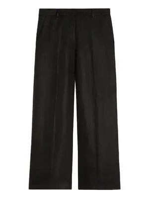 Max Mara Linen Canvas Trousers - Black