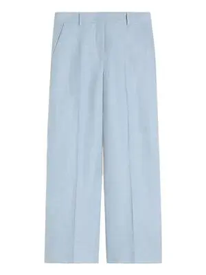 MAX MARA Linen Canvas Wide-Leg Trousers