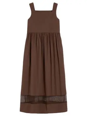 Max Mara Cotton-poplin Fit-and-flare Dress - Chocolate
