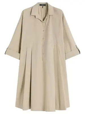 Max Mara Flared Cotton-poplin Mini Dress - Sand