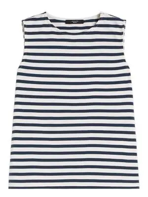 Max Mara Sleeveless Interlock Jersey Top - Navy