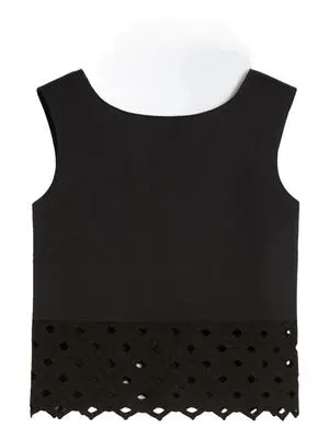 MAX MARA Poplin And Macramé Lace Top