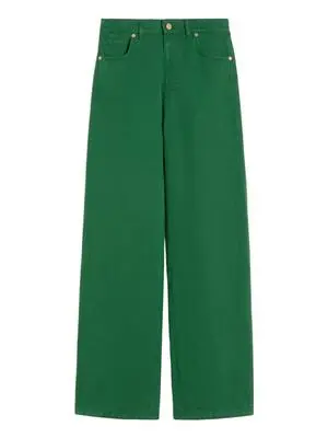 Max Mara Cotton And Linen Trousers - Green