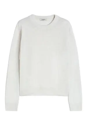 Max Mara Linen Yarn Crew-Neck Sweater Milk
