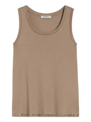 Max Mara Cotton And Modal Jersey Top - Hazelnut Brown