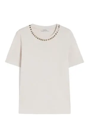 Max Mara Cotton And Modal T-shirt - Beige