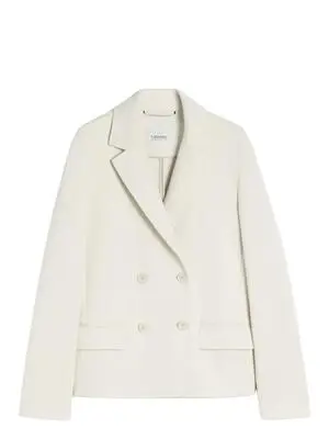 Max Mara Double-breasted Scuba Jersey Jacket - Beige