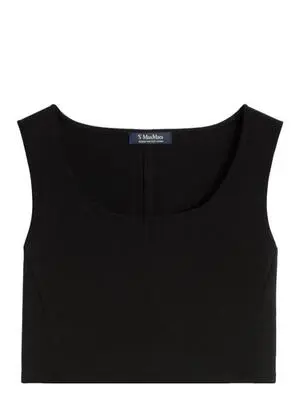 Max Mara Scuba Jersey Crop Top - Black