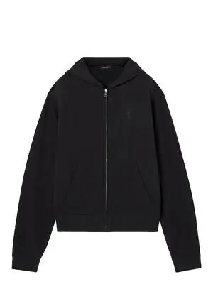 Gucci Cashmere Blend Zip-up Jacket With Embroidery - Black