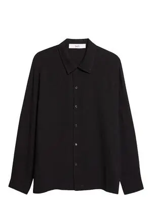 Séfr Sense Button-up Shirt - Black Crepe