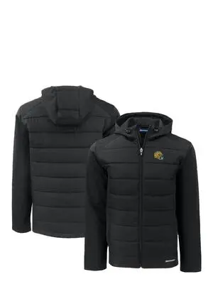 Cutter & Buck Green Bay Packers Helmet Evoke Hybrid Eco Softshell Recycled Full-zip Hoodie Jacket - Black