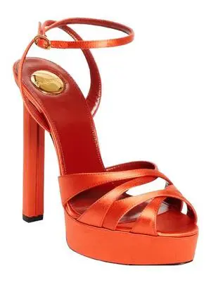 Saint Laurent Chandelle Platform Sandal - Orange