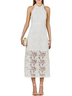 ENDLESS ROSE Floral Lace High Neck Dress
