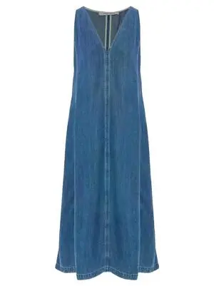 SAMSOE SAMSOE Saskylar V-neck Denim Maxi Dress - Blue