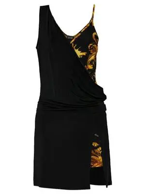 Versace Printed-panels Mini Dress - Black