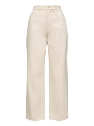 Moncler Cropped Wide-leg Jeans - White