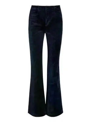 Paige Belt Loops Flared Trousers - Blue