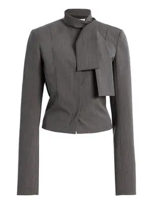 COLLEEN ALLEN Tailored Scarf Jacket - Grey