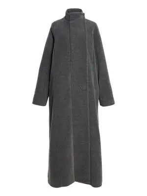 COLLEEN ALLEN High-collar Fleece Raglan Coat - Dark Grey