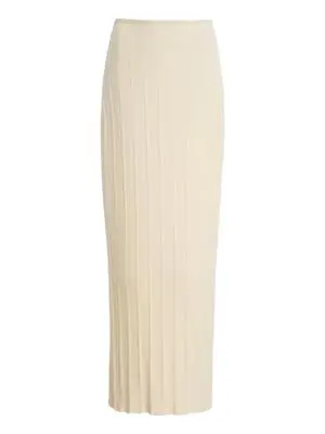 COLLEEN ALLEN Ribbed Merino Wool Maxi Skirt - Ivory
