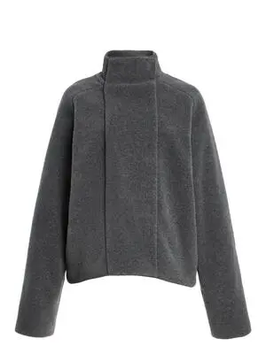COLLEEN ALLEN High-collar Fleece Raglan Jacket - Dark Grey