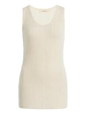 COLLEEN ALLEN Ribbed Merino Wool Tank Top - Ivory