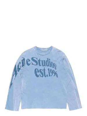 Acne Studios T-shirt Logo Relaxed Fit - Dusty Blue