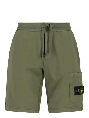 Stone Island Cotton Bermuda Shorts - Green