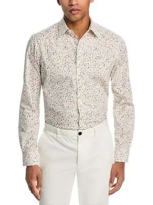 Paul Smith Tailored Fit Garden Print Shirt - Orange