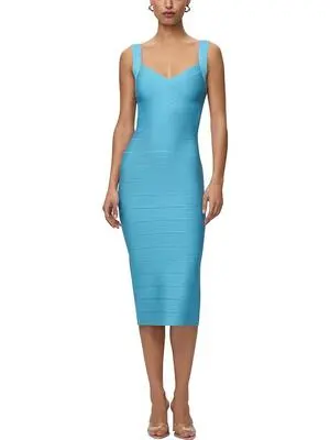 Herve Leger Clio Bandage Midi Dress - Sky
