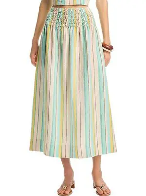Rails Alessa Smocked Striped Skirt - Pier Stripe
