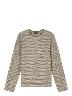 Emporio Armani Chevron Patterned Pullover Sweater - Fancy Beige