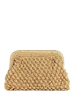 Aqua Popcorn Clutch - Gold
