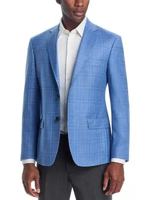 Bloomingdale'S Tonal Plaid Regular Fit Sport Coat - Light Blue