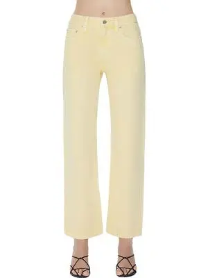 PISTOLA Lexi Mid-rise Straight Jeans - Day Glow