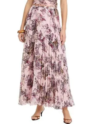 L'Agence Torin Pleated Maxi Skirt - Light Nectar Pink
