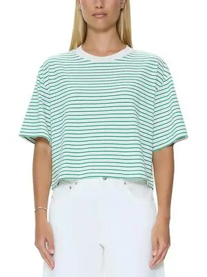 PISTOLA Mae Cropped Tee - Vert Stripe