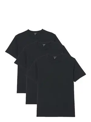 REISS Crewneck Tee Shirts, Pack Of 3 - Black