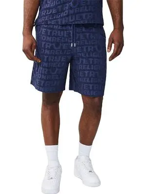 True Religion Terry Logo Drawstring Shorts - Midnight