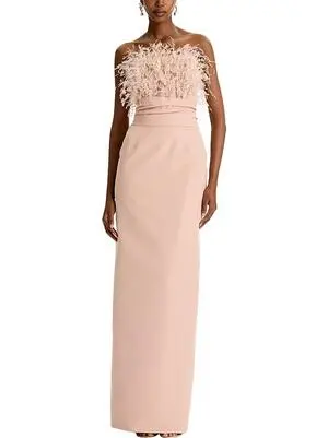 Oscar De La Renta Strapless Point D'esprit Silk Gown - Blush